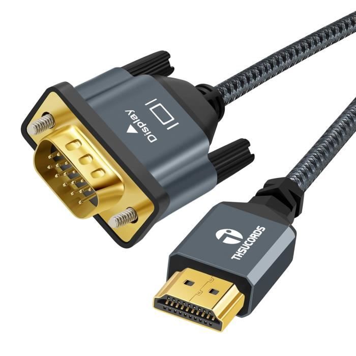 Câble Hdmi Vers Vga 1,5M (Mâle Vers Mâle) Compatible Avec 720P-1080P ...