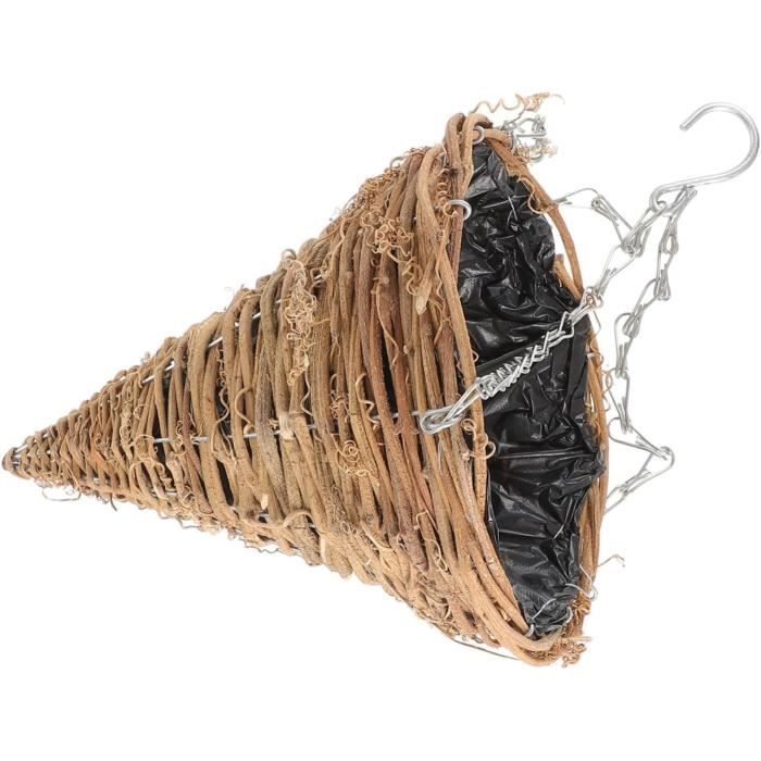 Panier de fleurs suspendu en rotin, plante d'extérieur, pot de fleur ...