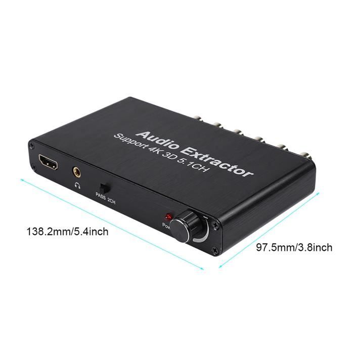 4K 3D HDMI 5.1 Channel HDMI Audio Extractor Converter 100-240V EU Plug ...