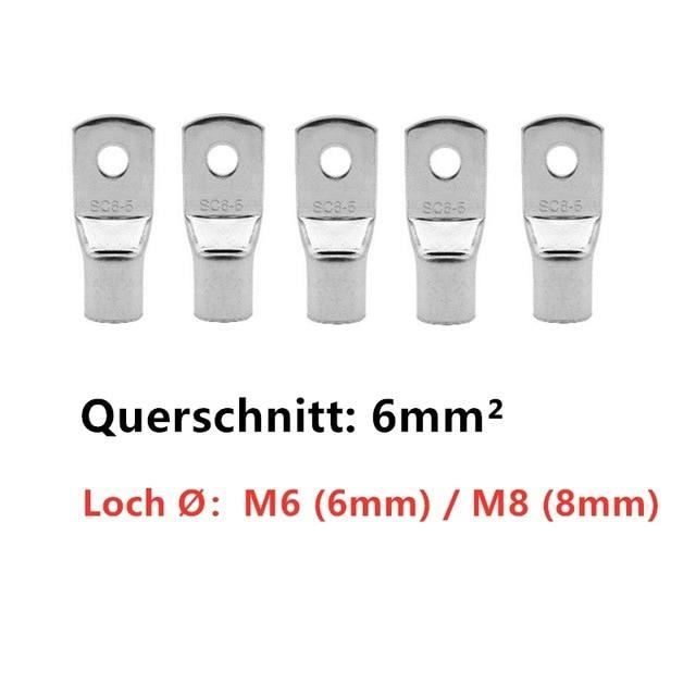 COSSE ELECTRIQUE,SC6-6-100--Assortiment de cosses en cuivre étamé 4 25mm, 100-50-25-10 pièces ...