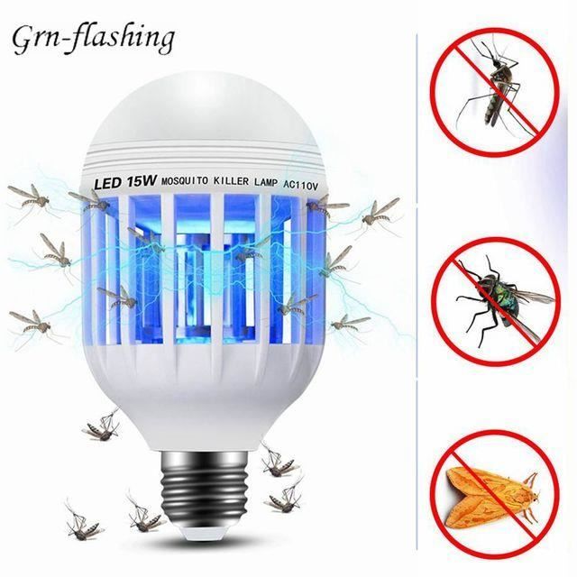 LAMPE ANTI-INSECTE,110V E27--Ampoule LED anti moustiques, E27, 15W, 110 ...