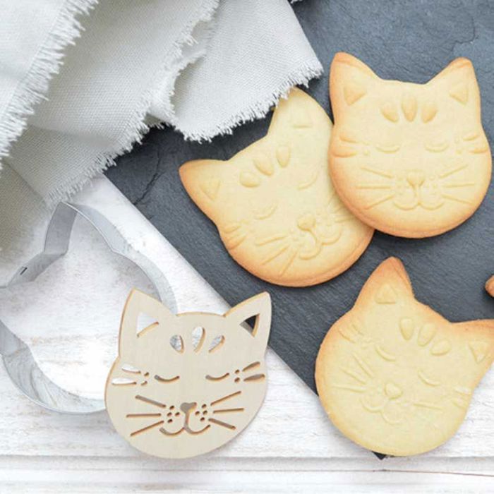 Kit pour biscuits en relief Chat + 5 stylos choco pastel - Cdiscount Maison