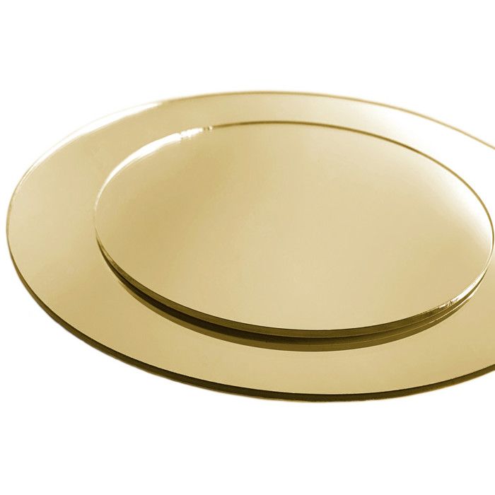 Rond verre acrylique miroir or 3 mm - Diamètre 30 cm (300 mm) - Disque ...