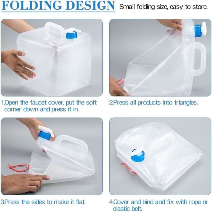 KUWUNG Bidon Eau avec Robinet 10L, 2 Pièces Pliable Jerrican Eau avec ...