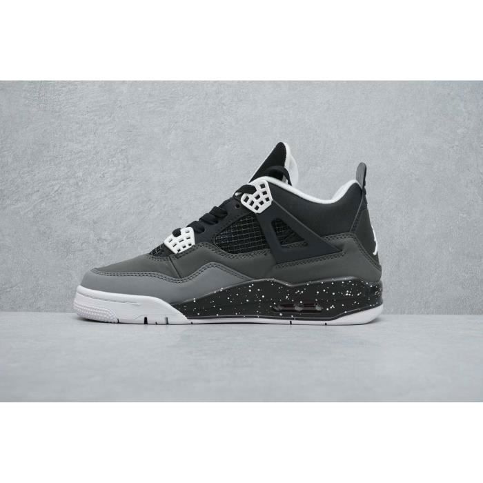 SNEAKERS X - Airs-Jordans 4 Retro High - Running - Femme Homme - Gris ...
