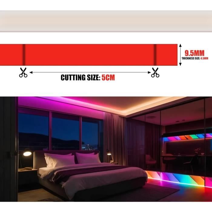 12V Cob Ruban Led, Ip68 Étanche, 320Leds-M Super Lumineux Bandeau ...