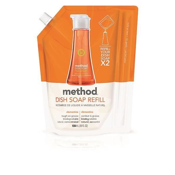 METHOD Recharge liquide vaisselle - Parfum clémentine - 1064 ml ...