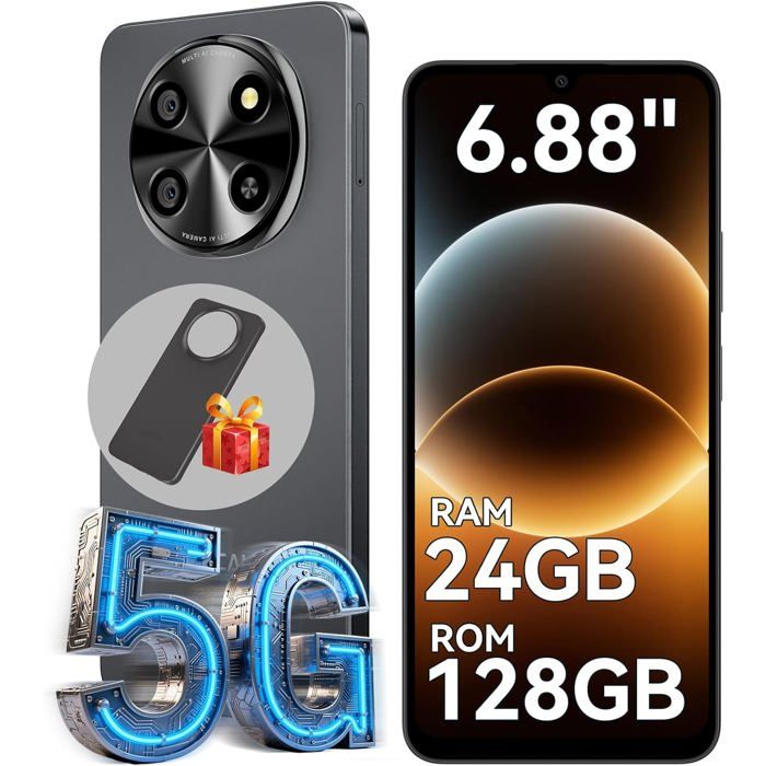 OSCAL Tiger 8 Smartphone 5G 24Go+128Go, Écran 6.88" HD, Caméra AI 16MP ...