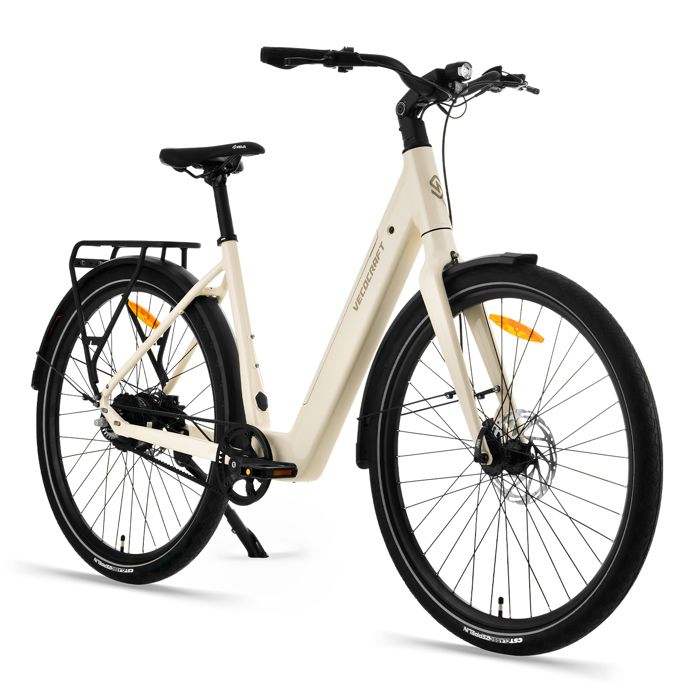 Vélo de ville femme LUNA 1.0 sable 28 pouces Overfly Vecocraft ...