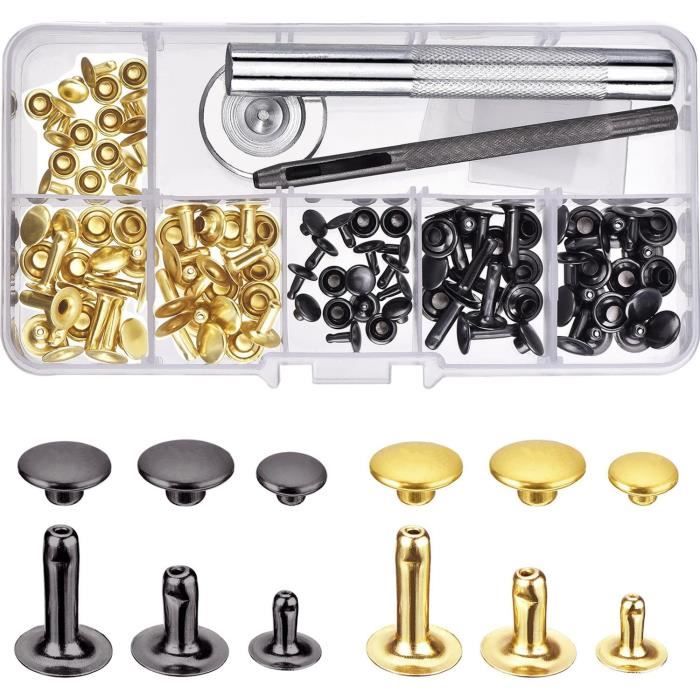 Bouton Pression Rivet Tubulaire Métal avec Kit de Fixation pour les ...