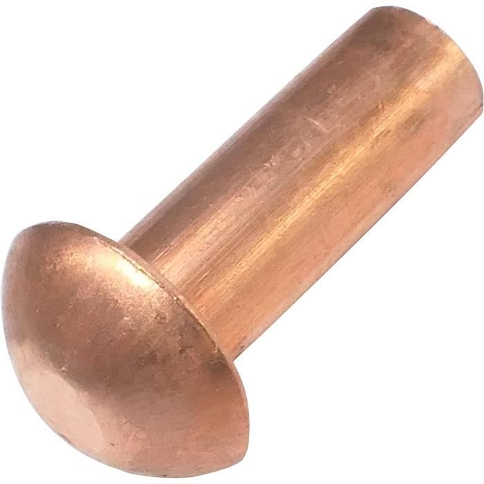 031Lot De 20 Rivets En Cuivre Ø4X10Mm À Tête Demi-Ronde - Rivet À Tête ...