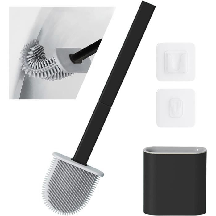 Brosse De Toilette En Silicone Et Support, Brosse Wc En Silicone Souple, Ensemble De Brosse De ...