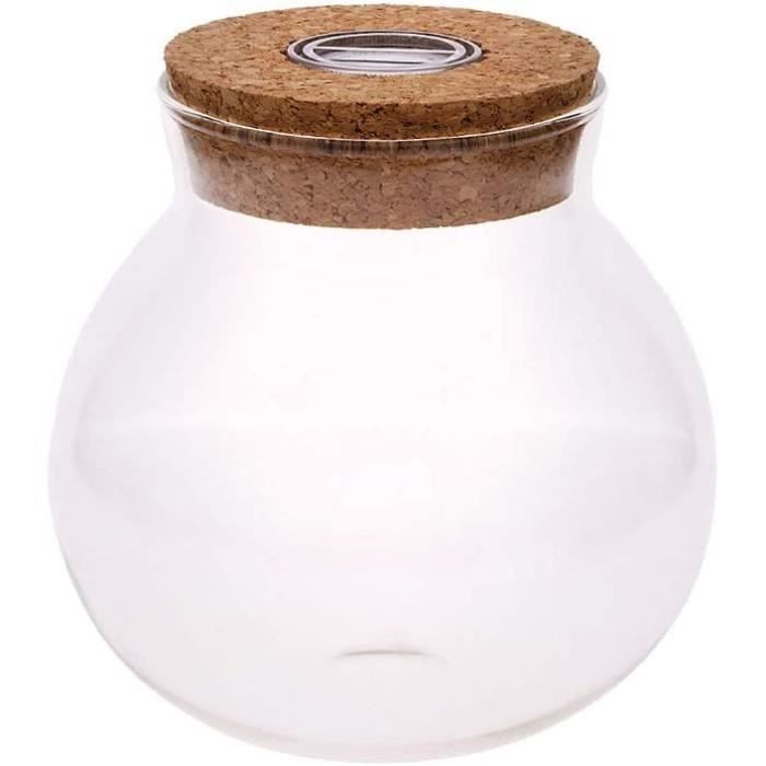 AJW-Bocal rond en verre transparent scellé avec lumière LED colorée en ...