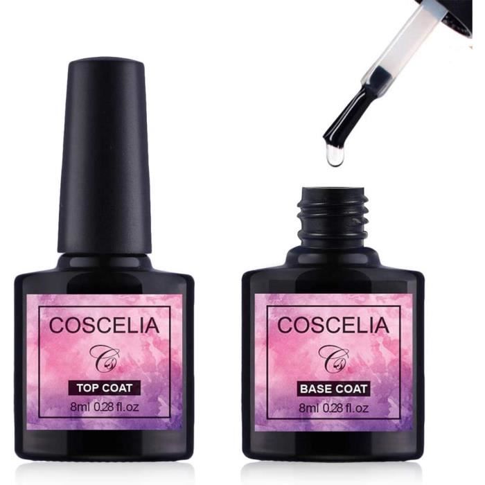 Top Base Coat Semi Permanent - UV-LED Vernis à Ongles Top Coat Vernis ...