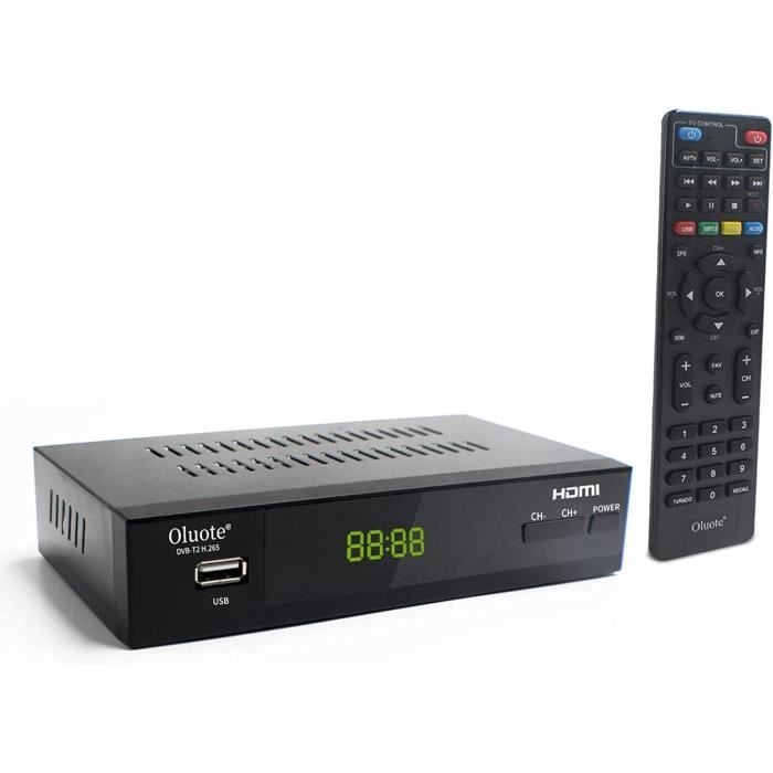 Decoder DVB-T2 HD 1080p H265 HEVC Récepteur numérique Terrestre HDMI ...