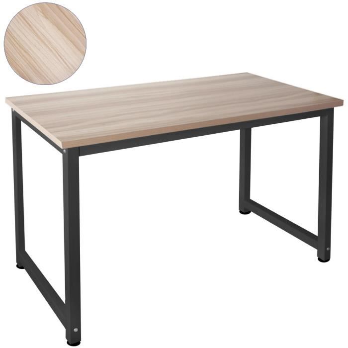 Bureau de Table PC Informatique 120 x 60 cm Kingpower [Érable / Noir ...