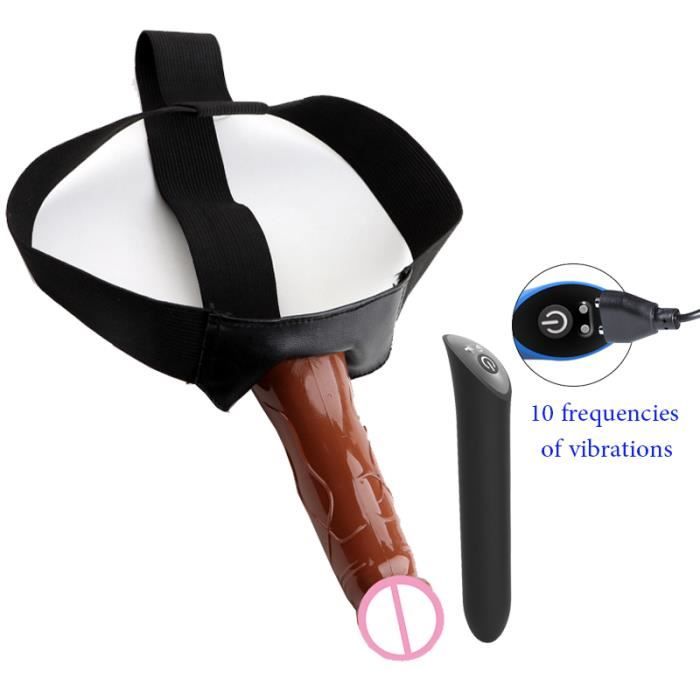 Brwon With Bullet Gode Creux Sur Sangle Pour Homme Jouet Sexuel