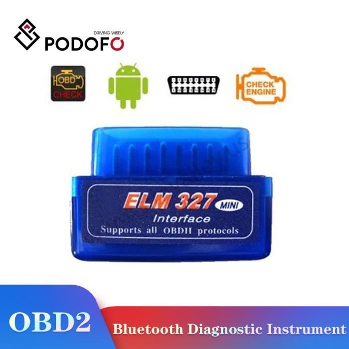 Outil de Diagnostic OBD2 - Podofo - Bluetooth - Scanner Mini ELM327 - Compatible OBD-II ...