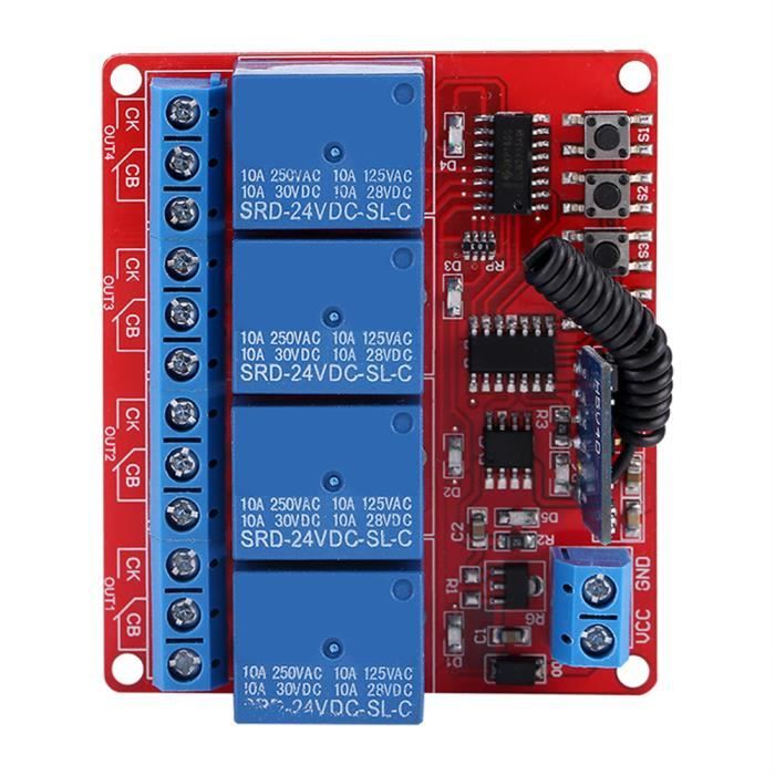 Module récepteur RF, émetteur de Module récepteur RC 4CH 433MHz 12 V ...