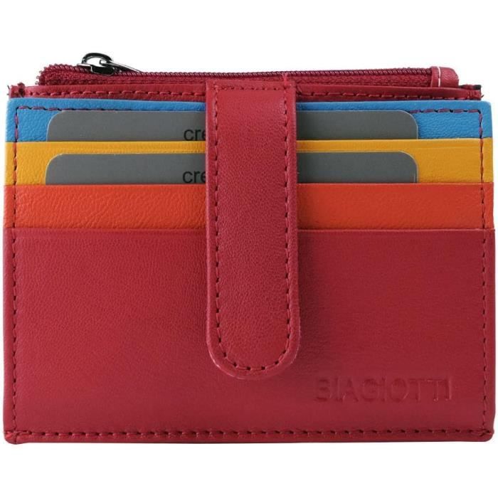 Biagotti, Porte Cartes De Crédit En Cuir Véritable, Unisexe, Homme Et ...