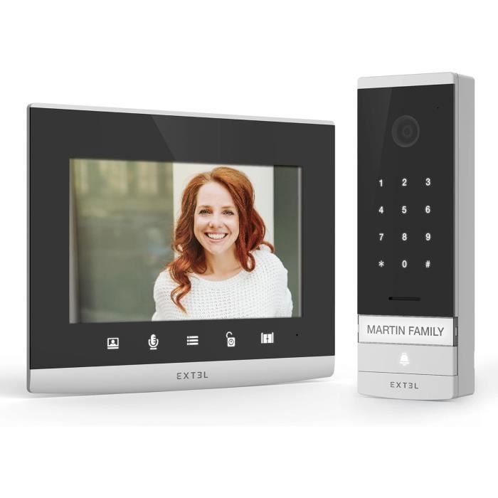 Visiophone Filaire Avec Ecran En Verre 7" Connecté A Votre Smartphone ...