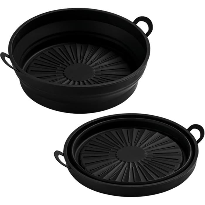 2Pcs Air Fryer Silicone Pot Réutilisable Air Fryer Douleur Round Air ...
