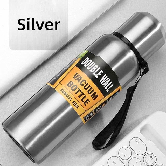 GOURDE BIDON,True Color-1000ml--Bouteille isotherme en acier inoxydable, 500 2500ml, avec Pot ...