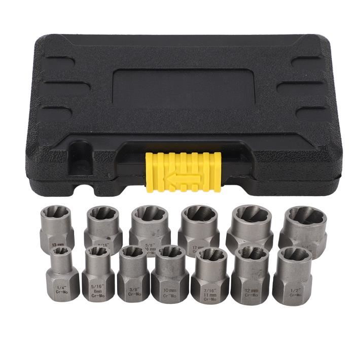 Extracteur de boulon d'écrou 14 Pcs Impact Nut Remover Set Extracteur D'écrou Socket Remover ...