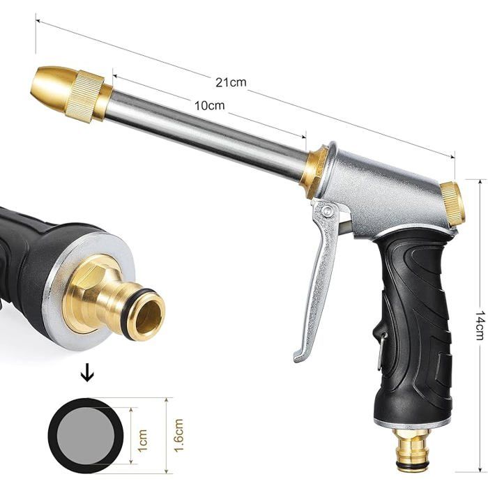 Pistolet arrosage Metal Jin Pistolet Tuyau Arrosage, Pistolet Arrosage ...