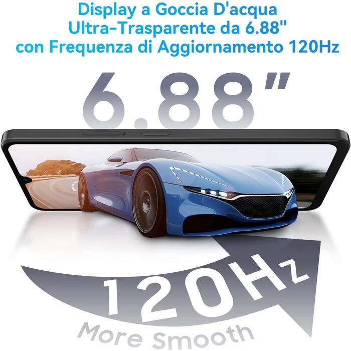 OSCAL Tiger 8 Smartphone 5G 24Go+128Go, Écran 6.88" HD, Caméra AI 16MP ...