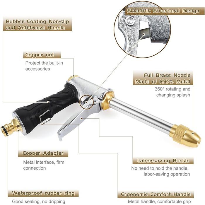 Pistolet arrosage Metal Jin Pistolet Tuyau Arrosage, Pistolet Arrosage ...