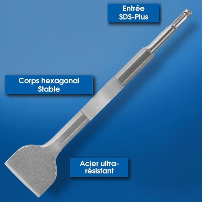 Set Burins Sds Plus Coffret 3 Pièces : Burin Large, Burin Plat, Burin ...