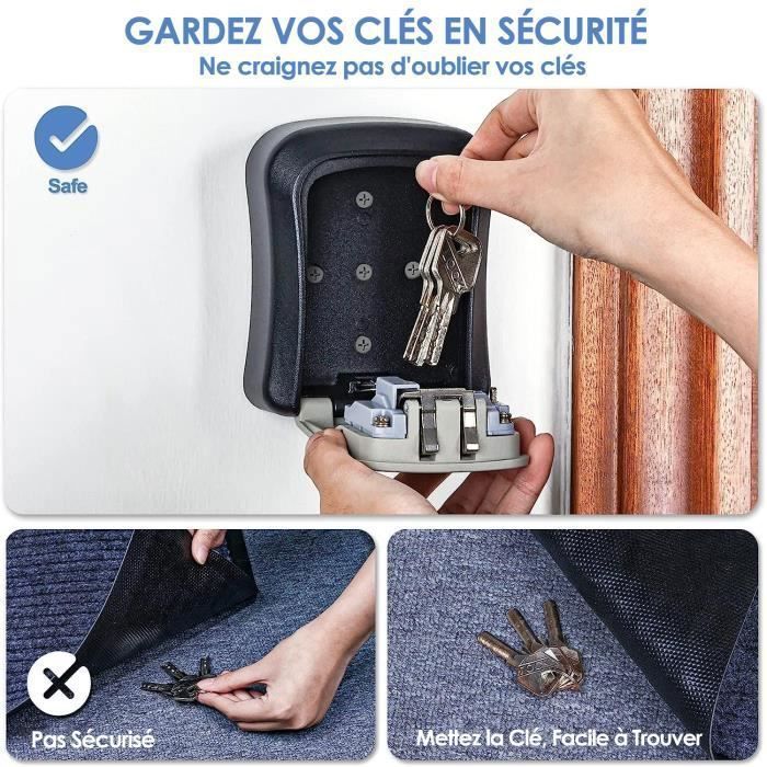 Boite à Clé Sécurisée, Boite a Clé Murale avec Code 4 Chiffres, Coffre ...
