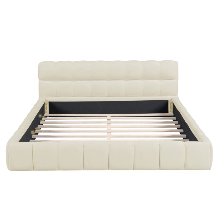 Lit double 140x190cm -Anajqaqia- Lit rembourré -Lit pour adulte à ...