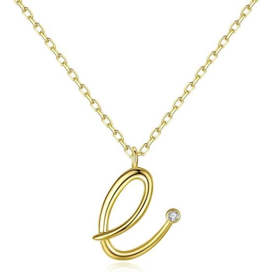 Script Latin A-Z Lettres Alphabet Pendentif Initiale Collier Pour ...