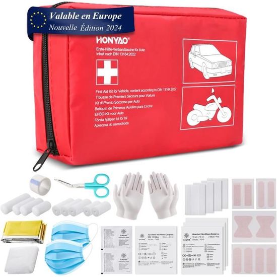 Trousse Premiers Secours Voiture, Trousse À Pharmacie Conforme À La ...