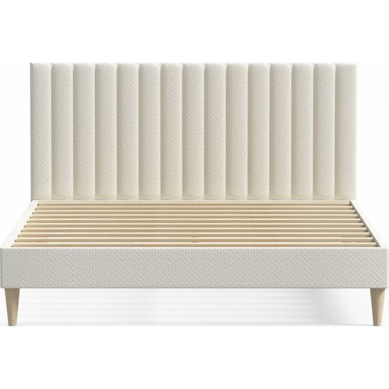 Lit adulte - HOMIFAB - Eliot - Bois - Panneaux de particules - Ecru ...