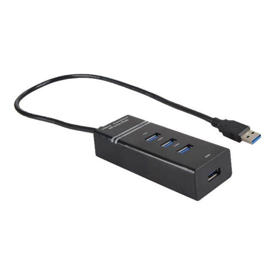 Concentrateur USB - IBOX - HUB I-BOX USB 3.0 4 ports NOIR - Alimenté ...
