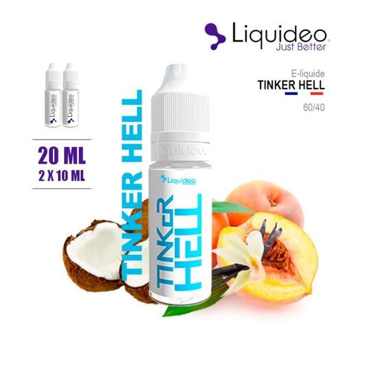 E-LIQUIDE SAVEUR TINKER HELL - PECHE VANILLE 20ML EN 3MG DE NICOTINE ...