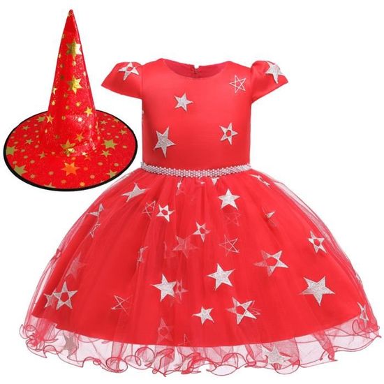 Robe Enfant Halloween Costume De Cosplay Avec Chapeau De Sorcière