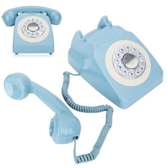 Omabeta Téléphone filaire CT‑N8019 Téléphone de Bureau Filaire à Cadran ...