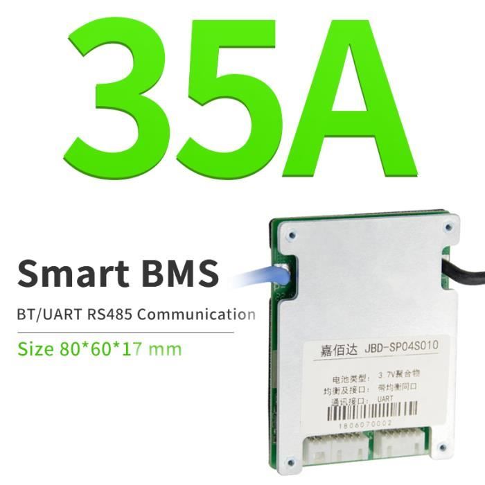 35A UART RS485 Li-Ion 3S BT-JBD Smart Bms Lifepo4 BMS 4s pour batterie au Lithium avec Bluetooth ...
