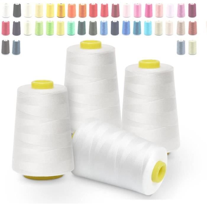 Lot de 4 cônes de fil à cou e en 100 % polyester pour surjeteuse 4572 m ...