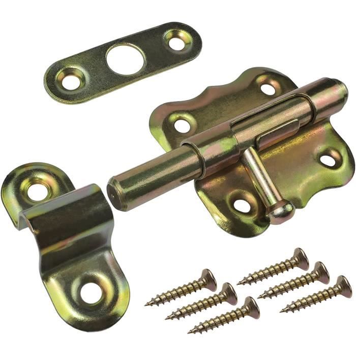 C58754 - Targette À Pêne Rond Verrou De Porte 50X45 Mm- Clé Loquet De ...