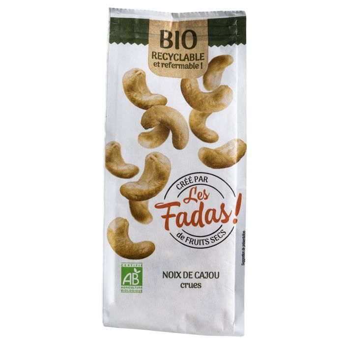 Noix de cajou crues Bio en sachet de 125g x7 Les Fadas de Fruits Secs ...