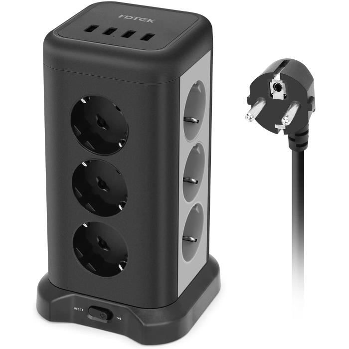 MULTIPRISE Multiprise Cube, Tour Multiprise avec 12 Prises (4000W-16A ...