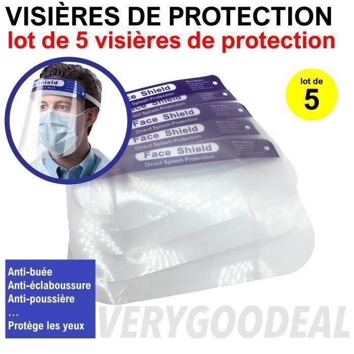 Visires de protection visage lot de 5 rutilisables anti-bue anti ...