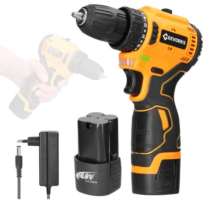 Visseuse Électrique, 16.8V Perceuse Visseuse Sans Fil Ménage Tournevis ...
