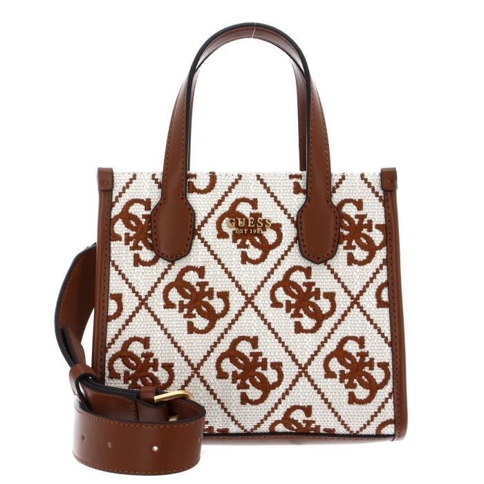 GUESS Silvana Two Compartment Mini Tote Bag Saddle Logo [226958] - sac ...