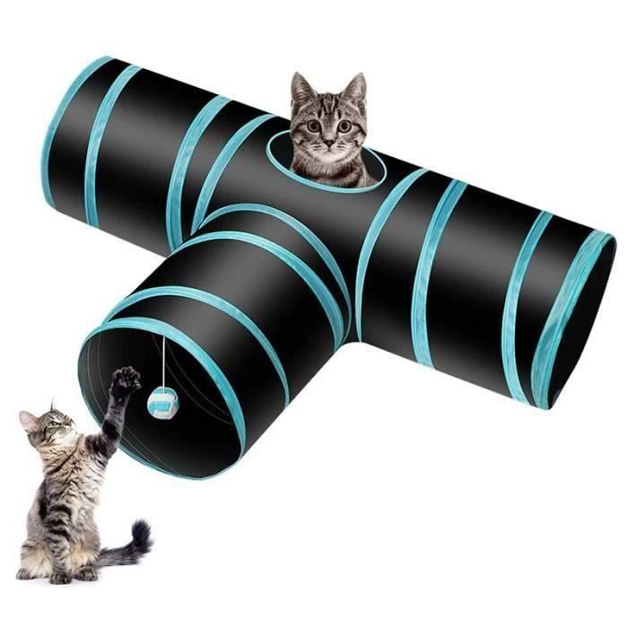 Tunnel pour Chat - HAOPYOU - 3 Voies - Pliable - 25 cm de diamètre - 80 ...